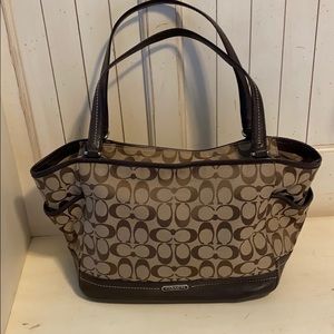 Coach Bags | Authentic Beigebrown Bag Wcolorful Flowers | Poshmark